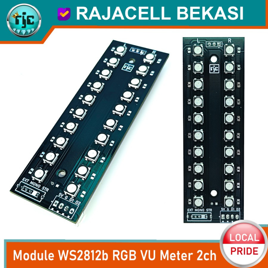 Jual LED VU Meter RGB WS2812B Neopixel 20Led Stereo Audio Spectrum ...