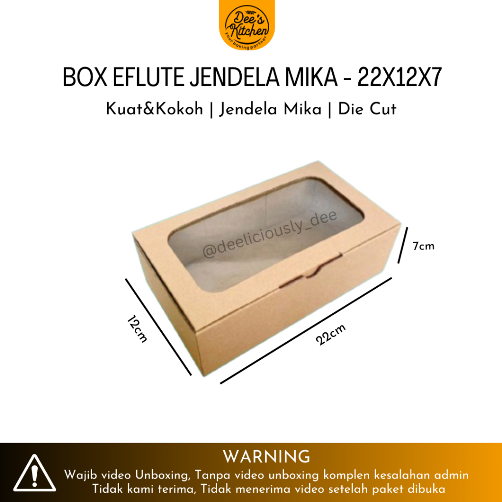 Jual [Satuan] Kardus Eflute Jendela Mika/Box Eflute Die Cut/Dus ...