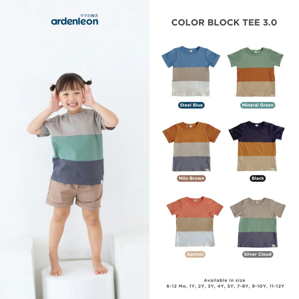 Jual ARDENLEON Atasan Kaos Anak Color Block Tee 3.0 6 Bulan - 8 Tahun ...