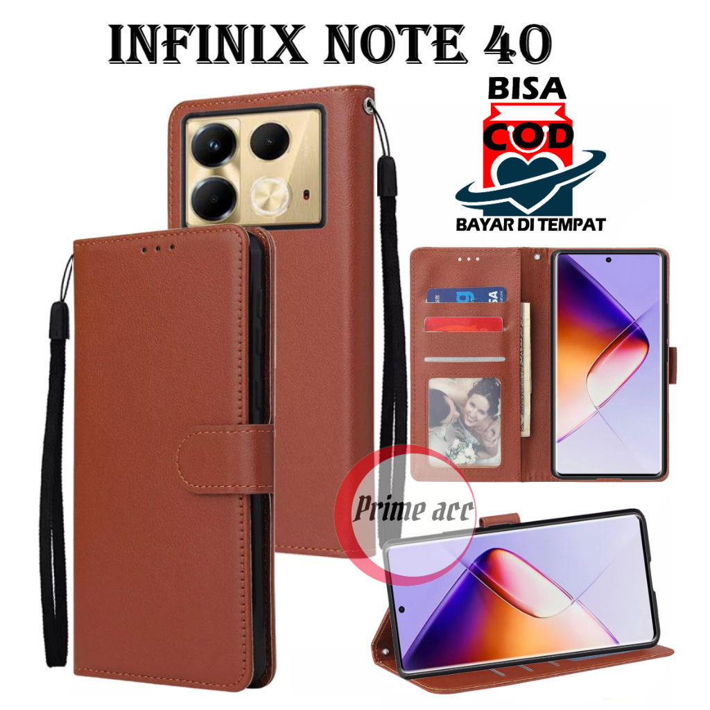 Jual flip case wallet INFINIX NOTE 40 cover premium casing dompet ...