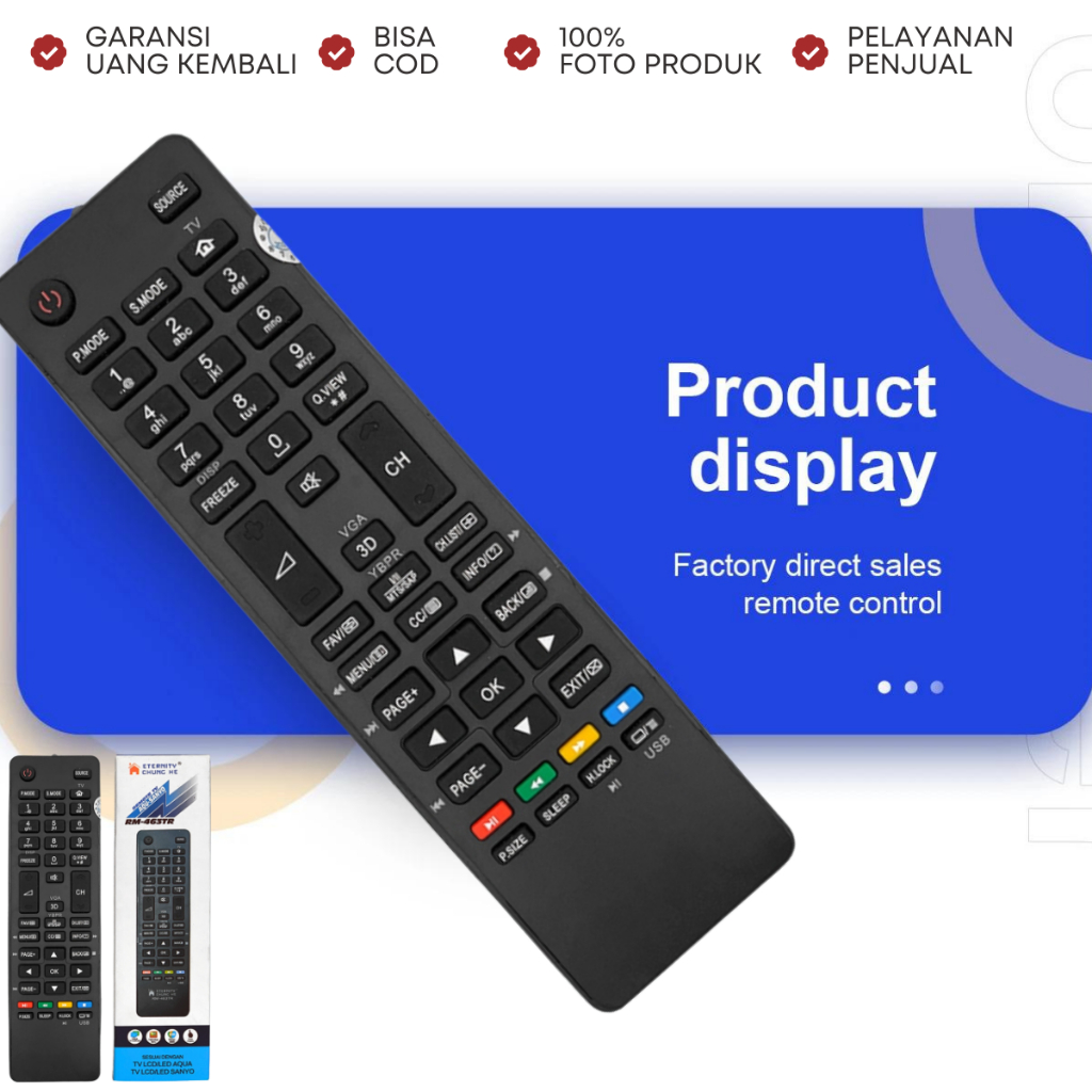 Jual Remote AQUA SANYO HAIER MULTI TV LCD LED (LE32AQT6100 LE40AQT8550 ...