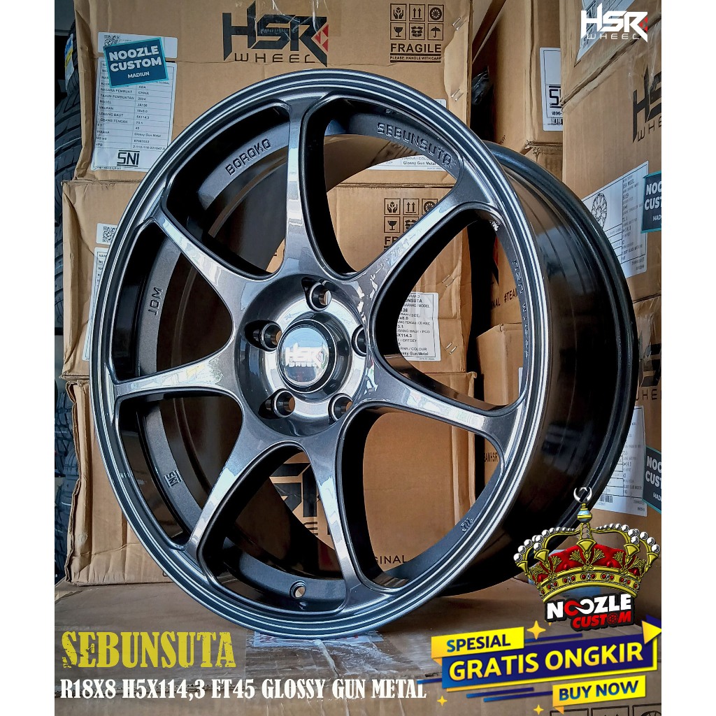 Jual Velg Mobil INNOVA REBORN BENSIN R18 HSR SEBUNSUTA Pelek Racing HSR Ring 18 Lubang 5 ...