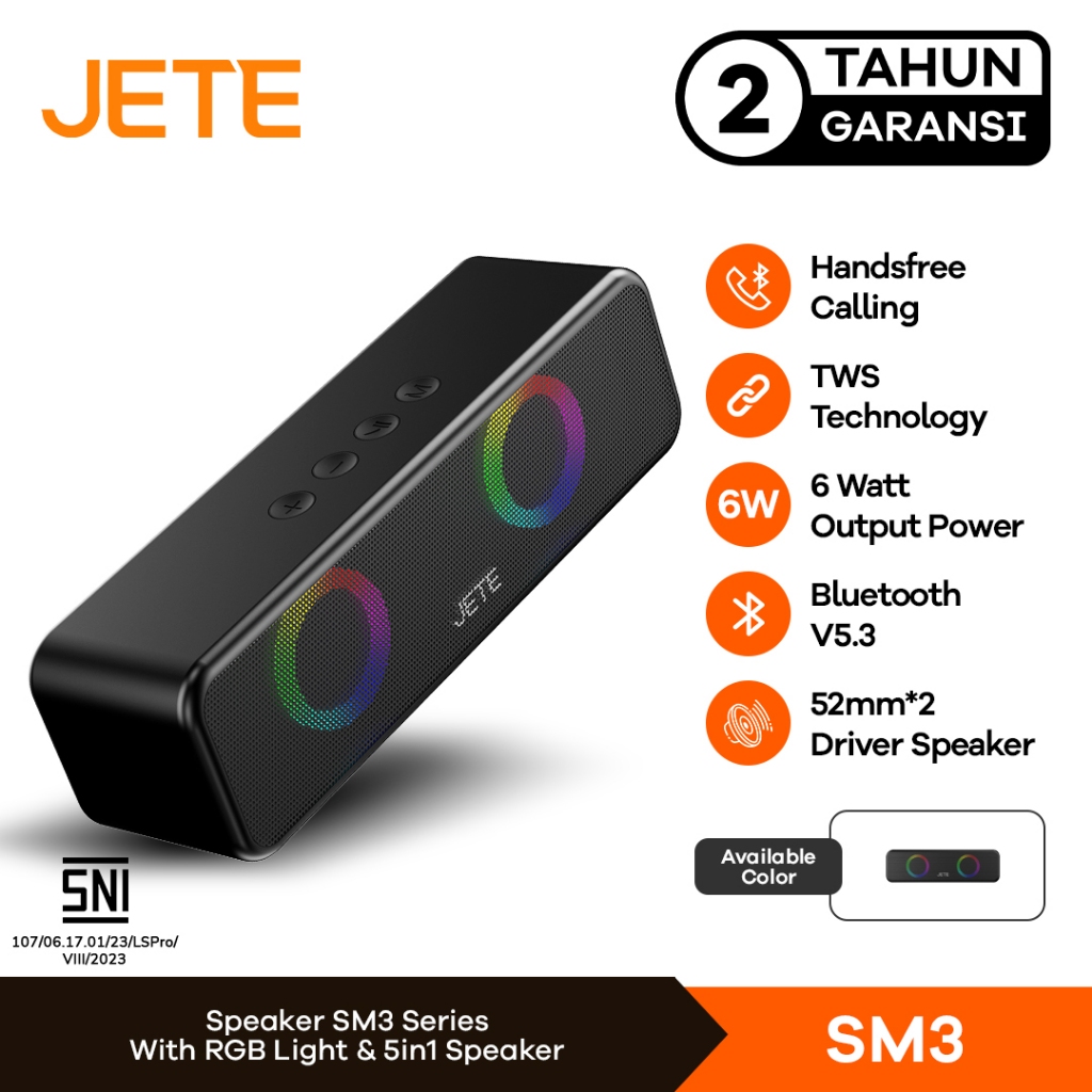 Jual JETE SM3 Speaker Bluetooth 5.3 | Speaker Surround Sound with LED ...