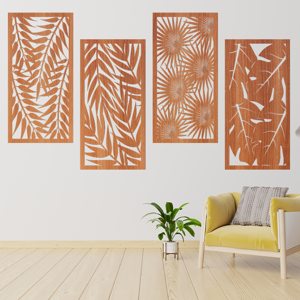 Jual Pajangan dinding Kayu Hiasan rumah Motif Leaves kayu Dekorasi ...