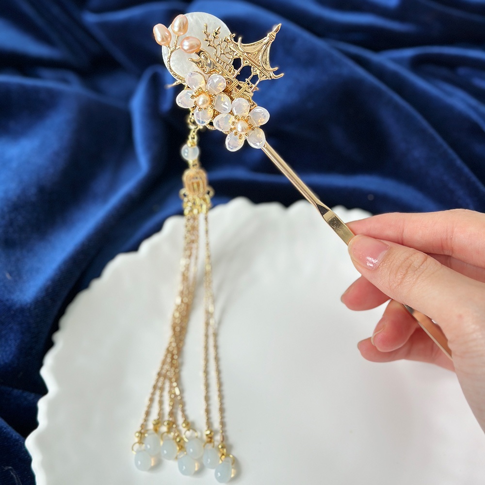 Jual Lorelai Premium Handmade Flower Crystal Pearl Hair Comb / Konde ...