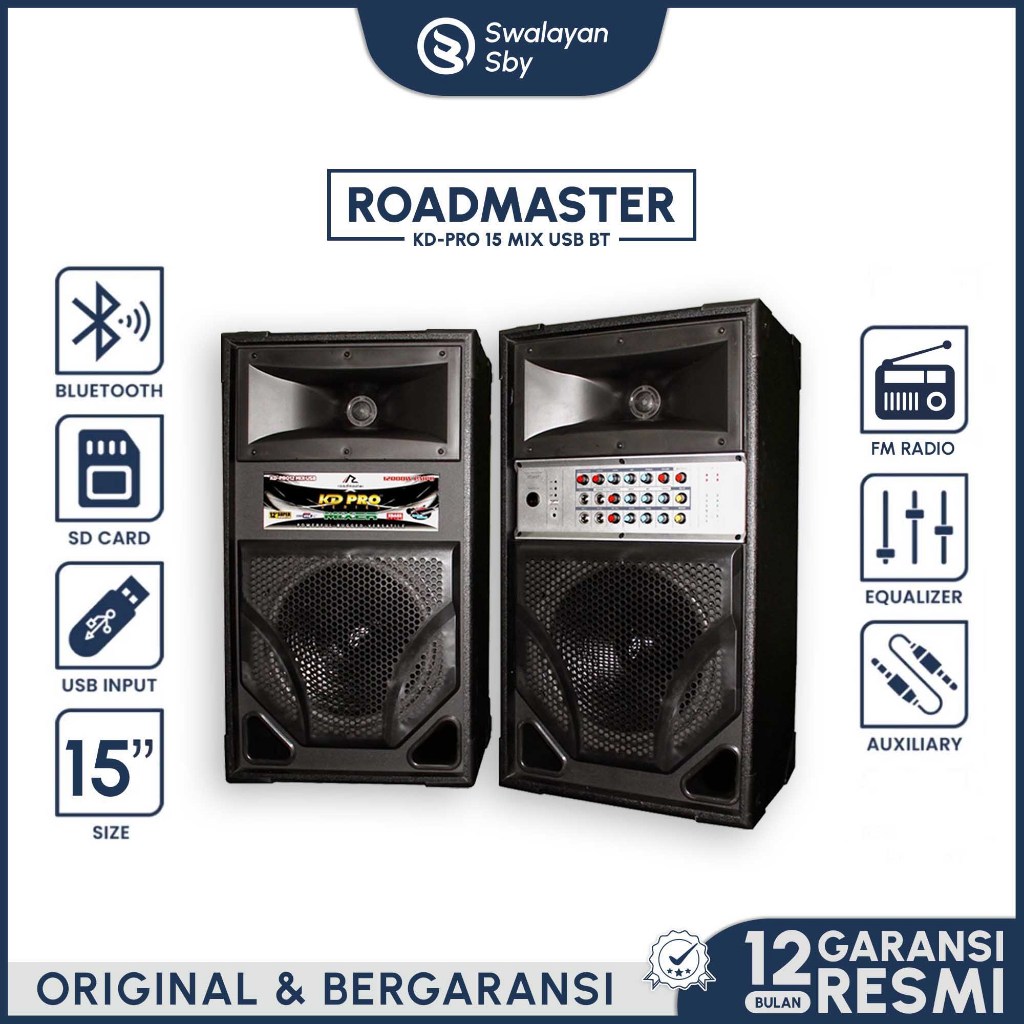 Jual SPEAKER BLUETOOTH ROADMASTER KD PRO 15 MIX USB GRATIS SERVICE 12 ...