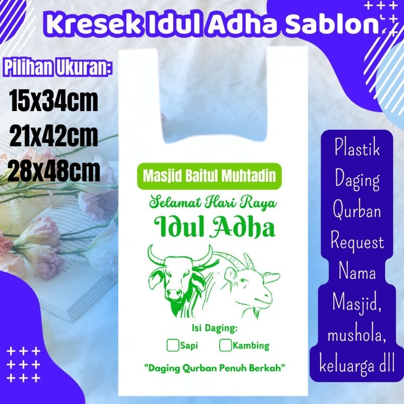 Jual Sablon Plastik Daging Qurban Qurban Idul Adha sesuai gambar dan ...