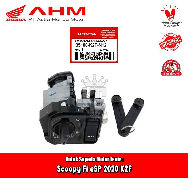 Jual Kunci Stop Kontak Keyless Komplit Honda Scoopy Fi eSP Prestige 2020 Original AHM 35100-K2F ...