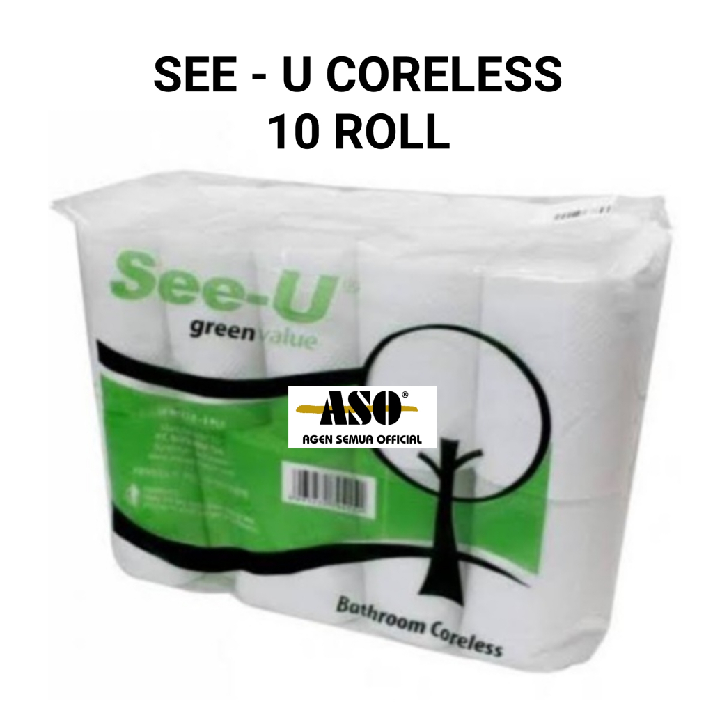 Jual Tisu Tissue SEE-U CORELESS Tisu gulung roll tanpa tulang ( ISI 10 ...