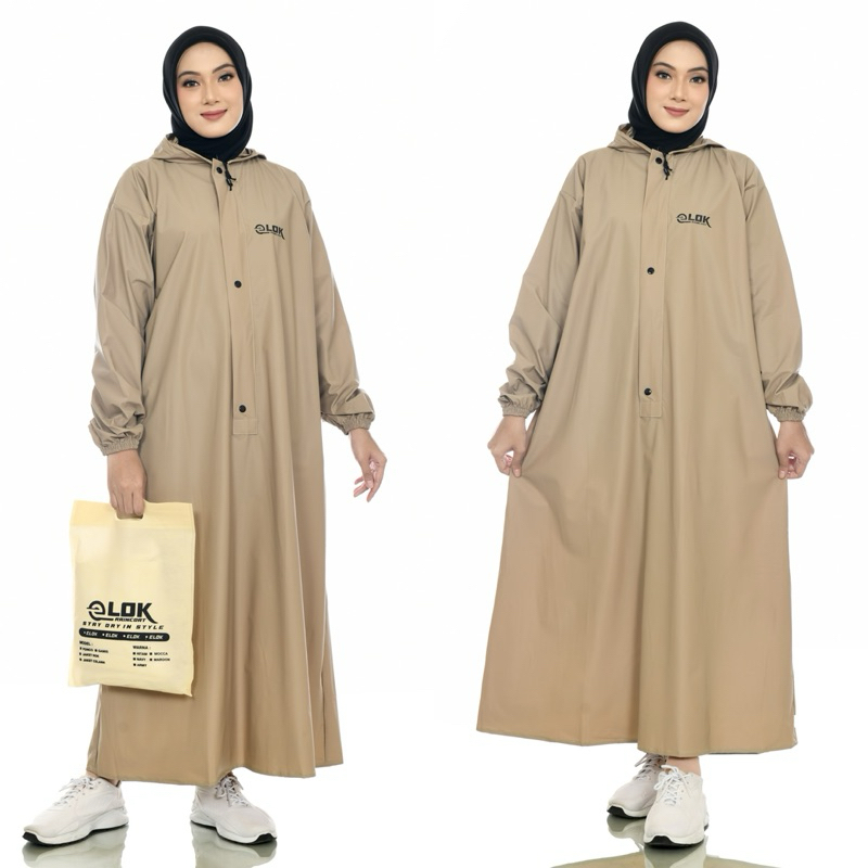 Jual JAS HUJAN MODEL GAMIS WANITA DEWASA ANTI REMBES BAHAN TEBAL ...