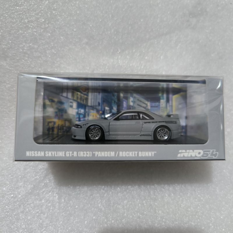 Jual INNO64 NISSAN SKYLINE GT-R R33 PANDEM ROCKET BUNNY CEMENT GREY MATTE | Shopee Indonesia