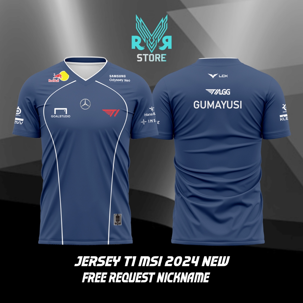 Jual JERSEY BAJU KAOS T1 MSI 2024 TERBARU Game LOL Dota 2 ( free custom nickname ) | Shopee ...