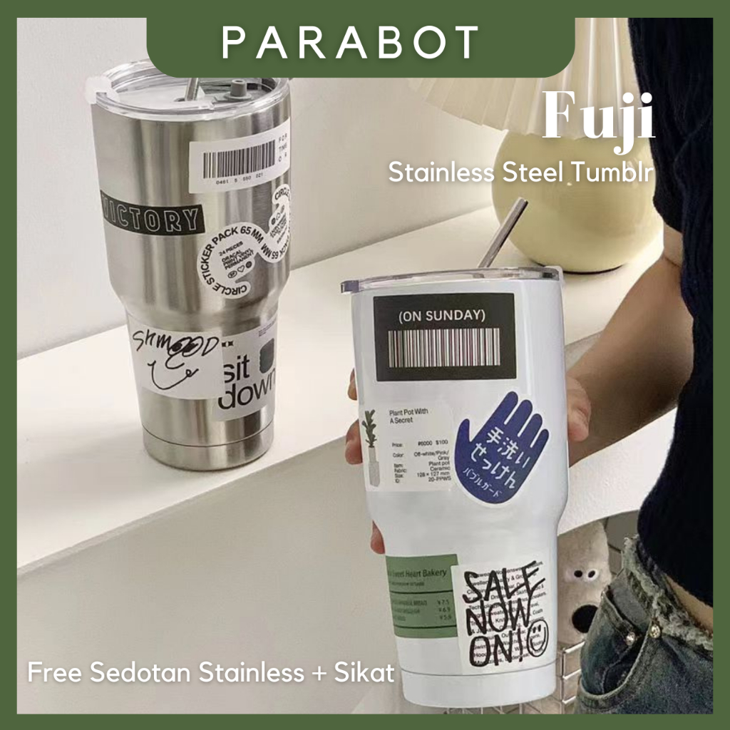 Jual [Parabot] FUJI Tumbler Stainless Steel Tumbler Kopi Botol Minum Stainless Tumblr Coffee Tea ...