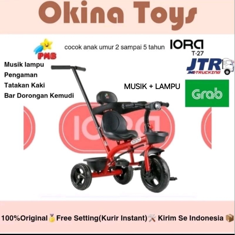 Jual (GOJEK/GRAB) Sepeda Roda Tiga anak IORA PMB T27/ T28 / T 25 / T 26 ...