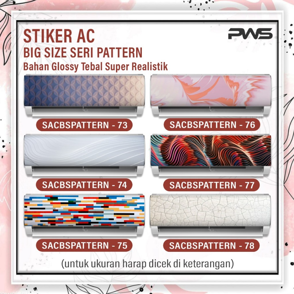 Jual Stiker AC Seri PATTERN/Stiker AC Desain Terbaru/Stiker AC Bahan ...