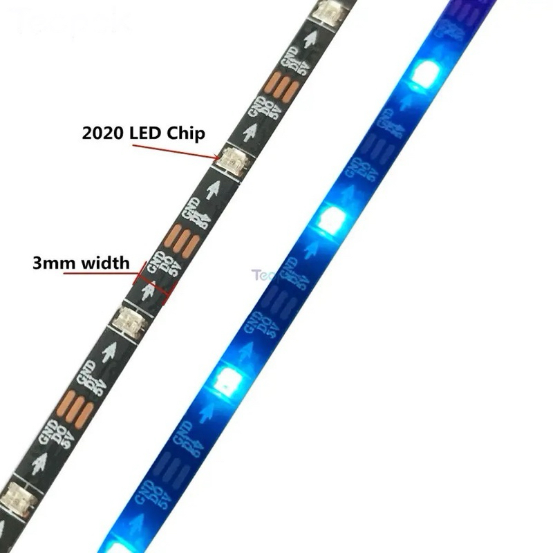Jual WS2812b Led strip RGB Running Pixel SMD 2020 5V lebar 3mm eceran ...