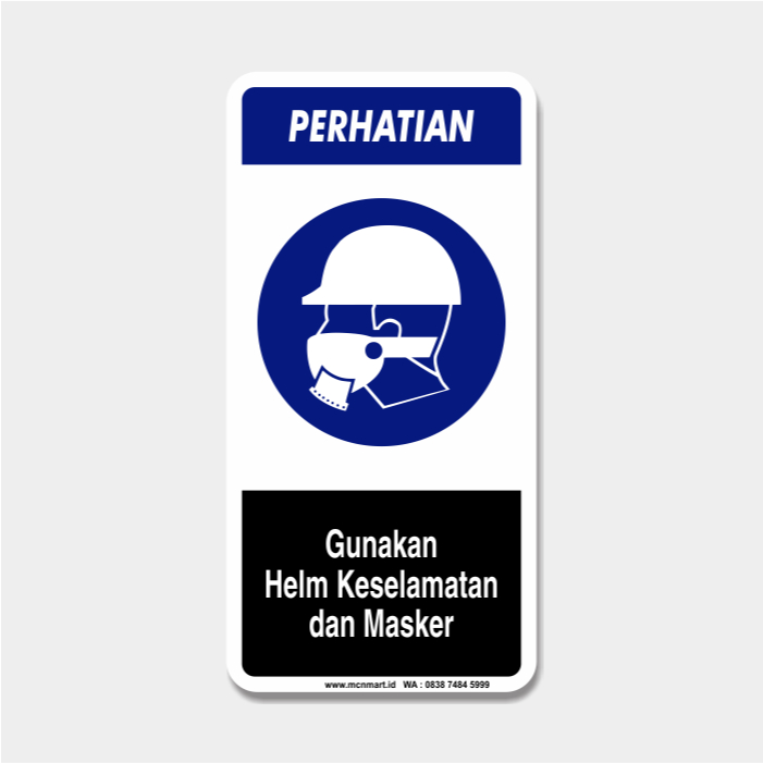 Jual Safety Sign Rambu K3 APD - Gunakan Helm Keselamatan Dan Masker ...
