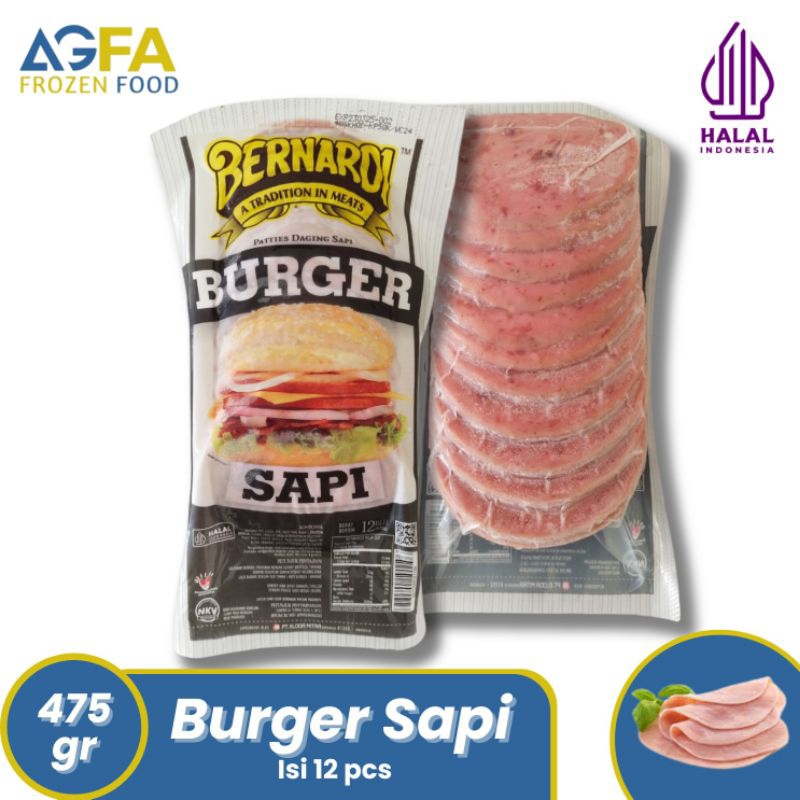 Jual Benardi Burger Sapi/Patties Daging Sapi/Berat Produk 475 gram ...