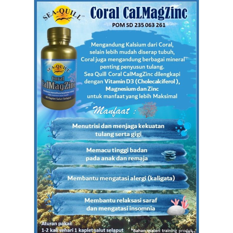 Jual SEA-QUILL SEA QUILL CORAL CAL MAG ZINC WITH VIT D ISI 60 KAPSUL ...