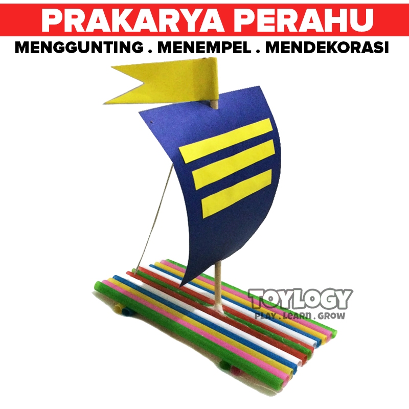Jual Kerajinan Tangan DIY Prakarya Perahu Rakit Sedotan Mainan Anak ...