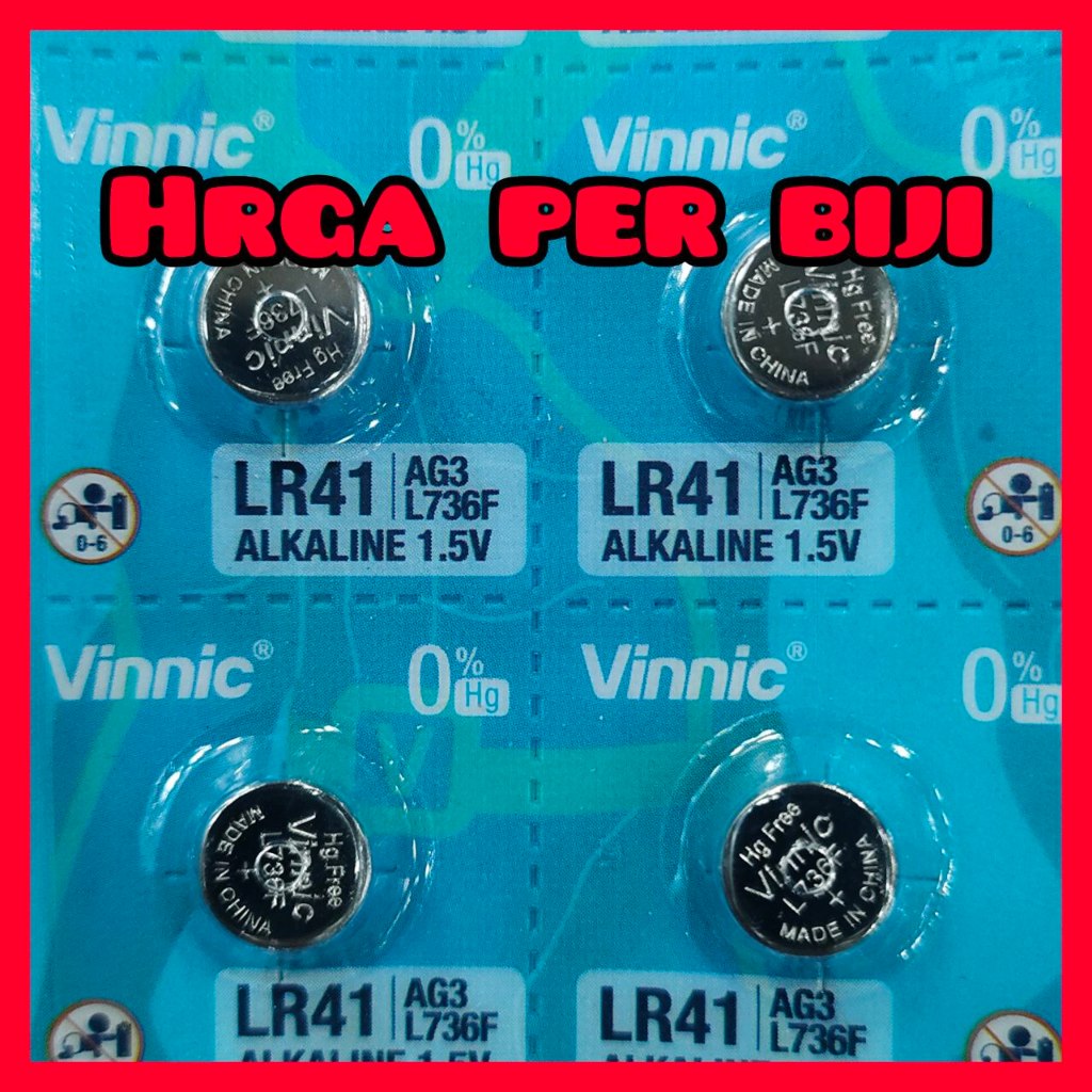 Jual HW baterai jam vinnic lr41 ag3 l736f baterai alkaline harga per biji baterai original untuk ...