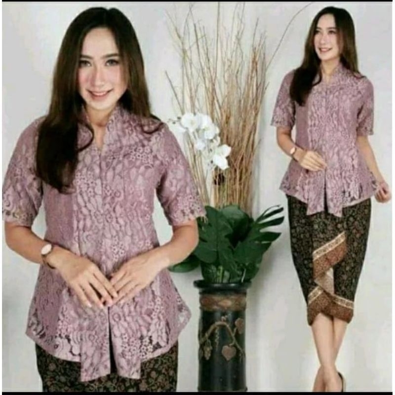 Jual Setelan Kebaya Floy Brokat Lengan Pendek Dan Rok Lilit Kebaya Modern Kebaya Pesta | Shopee ...