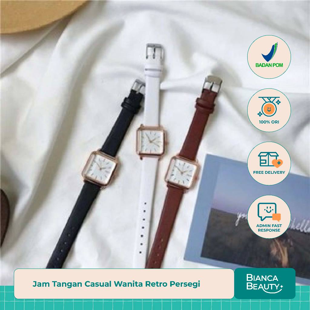 Jual Jam Tangan Wanita Casual Retro Persegi | Shopee Indonesia