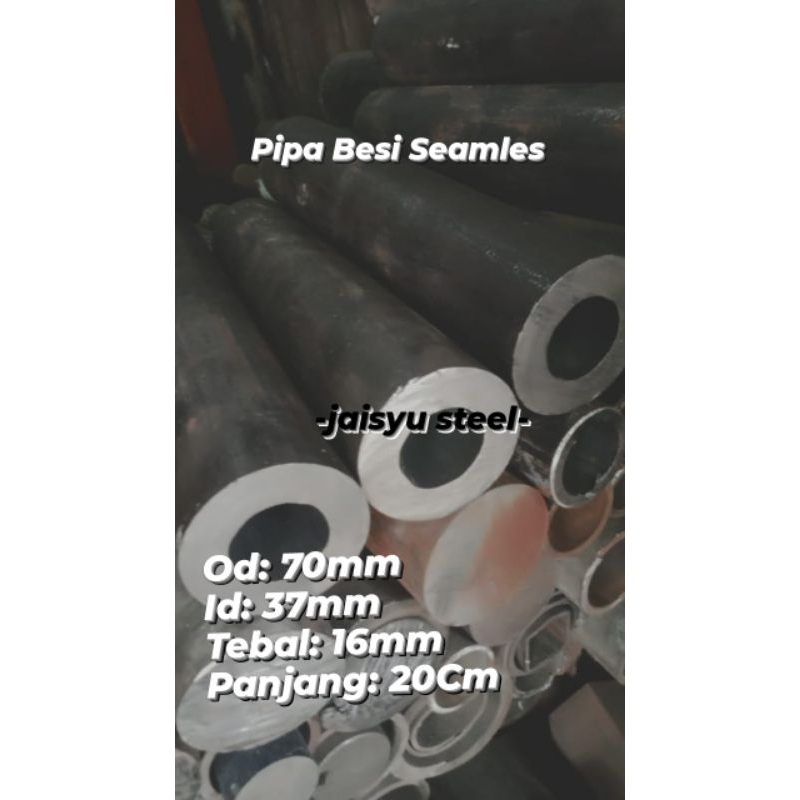 Jual Pipa Boring Besi Seamless OD 70mm ID 37mm Tebal 16mm panjang 10cm | Shopee Indonesia