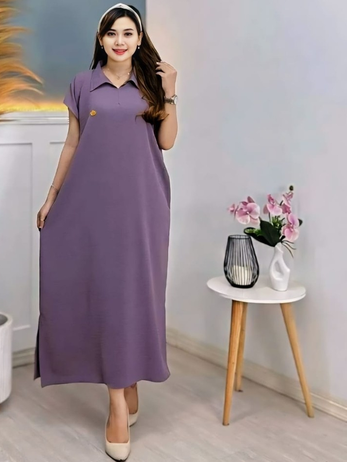 Jual Daster Aletha Korean Daster Kerah Kemeja Bahan Crinkle Airflow ...