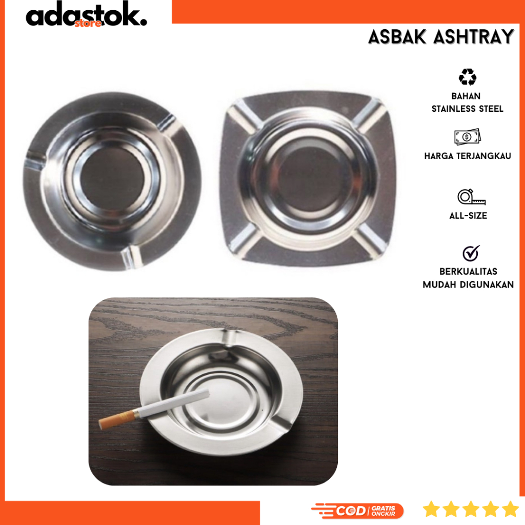 Jual [𝐏𝐑𝐎𝐌𝐎 𝐓𝐄𝐑𝐋𝐀𝐑𝐈𝐒][𝐂𝐎𝐃] Asbak ashtray tempat abu Aluminium Stainless ...