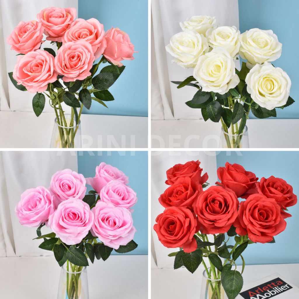 Jual B7 BUNGA MAWAR KUNTUM BESAR / BUNGA ARTIFICIAL / BUNGA PALSU / 1 ...