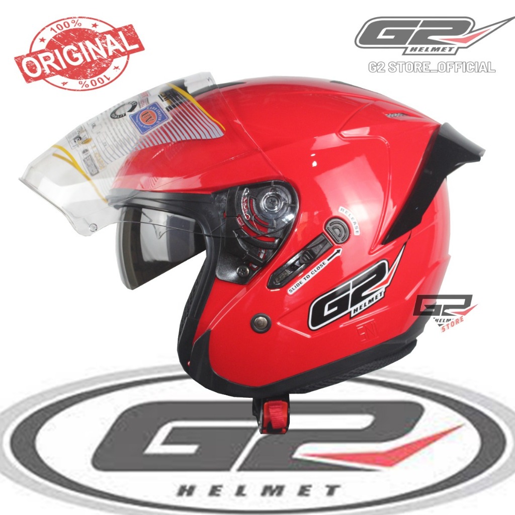 Jual HELM G2 CENTRO OPTIMAX Dobel Kaca Paket Ganteng Spoiler Helm Half ...
