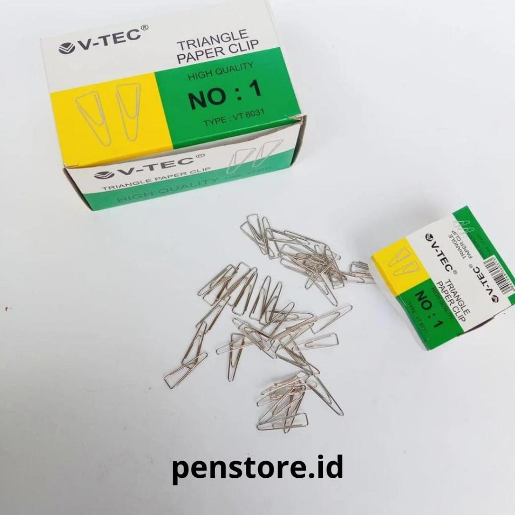 Jual (pack) Clip Paper V-Tech No.1 Tanggung / Trigonal Clip Segitiga ...