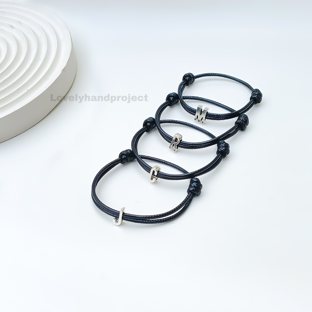 Jual Gelang Huruf Inisial Huruf Warna Silver Simple Minimalis Huruf A-Z ...