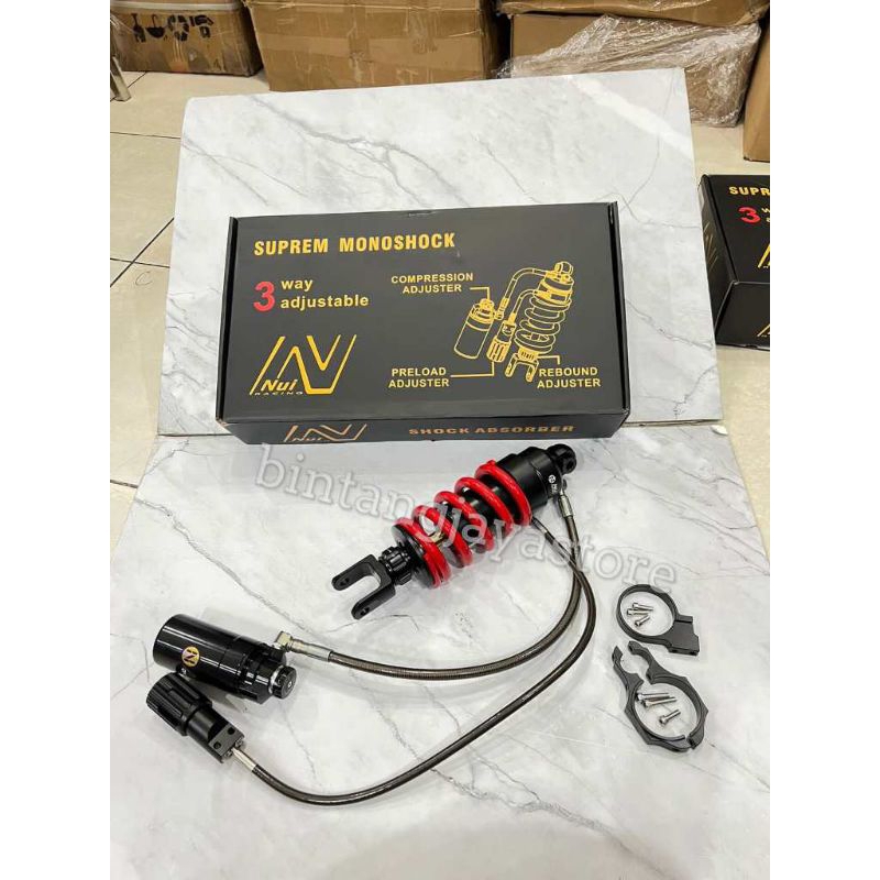 Jual Monoshock Dual Tabung Nui Racing Yamaha Vixion/R15 Uk 265mm 3 fungsi | Shopee Indonesia