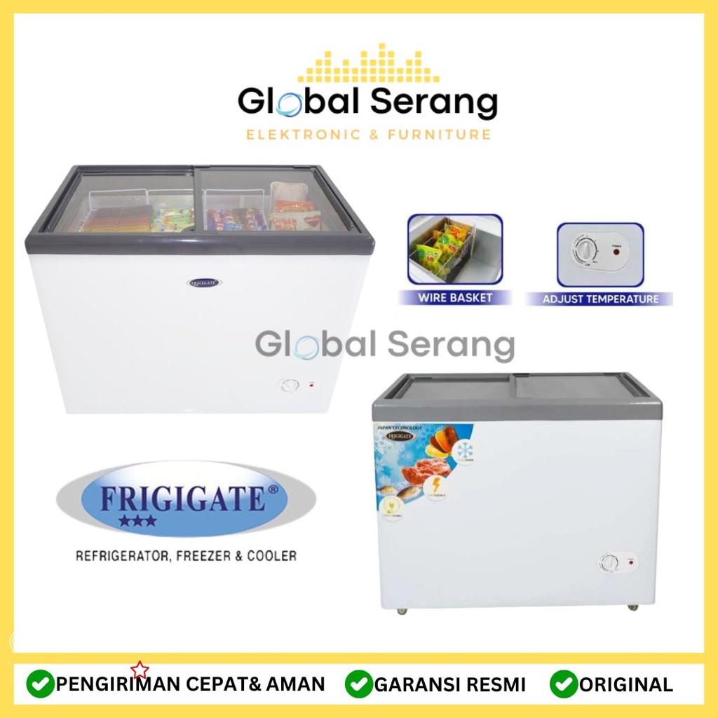 Jual CHEST FREEZER FRIGIGATE 210 / FREEZER BOX 200 LITER SLEDING KACA ...