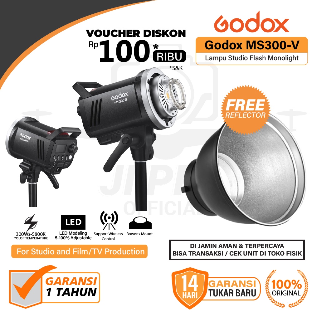 Jual Godox MS300-V Studio Flash Monolight MS-300V / MS300V / MS-300-V ...
