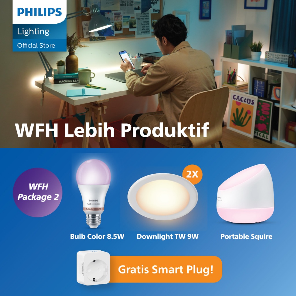 Jual Philips Lampu Bohlam Downlight Squire Smart WiFi LED WFH Pack 2 ...
