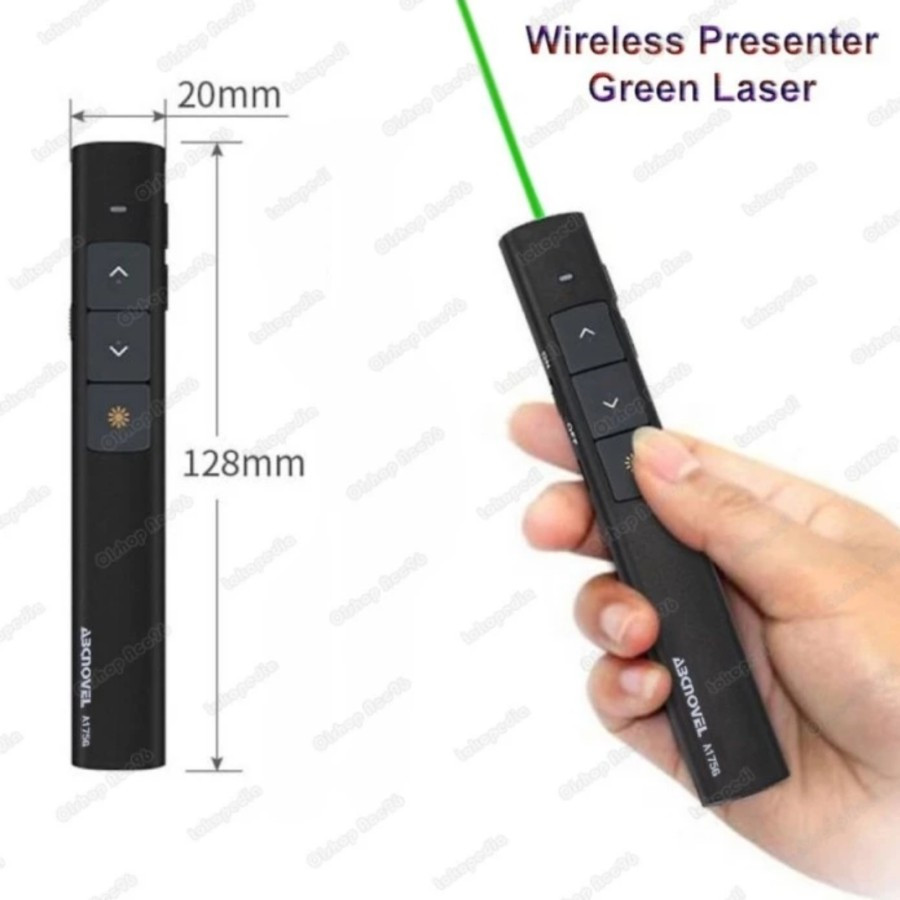 Jual Wireless Presenter Green Laser Laser Pointer Hijau ABCNOVEL A175G | Shopee Indonesia