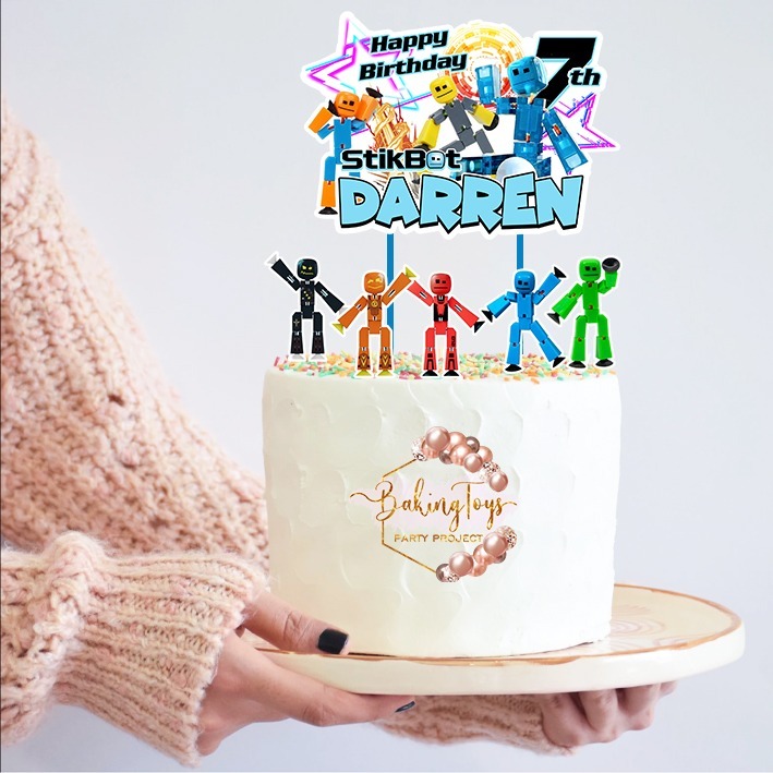 Jual Stikbot Topper Cake Topper Cake Birthday / Hiasan Kue Ulang Tahun ...