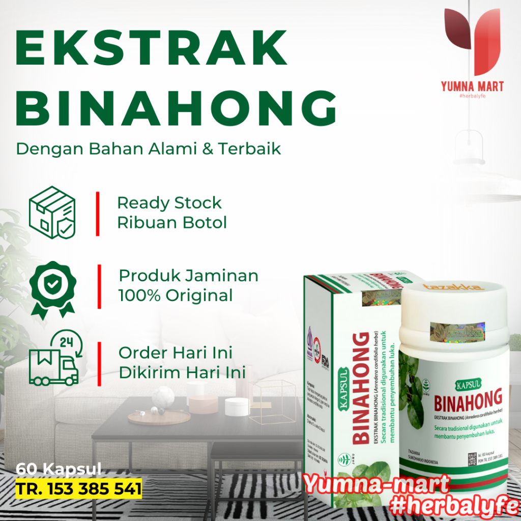 Jual BINAHONG 60 Kapsul - Mempercepat Pengeringan Luka Ekstrak Daun Binahong Asli Original BPOM ...