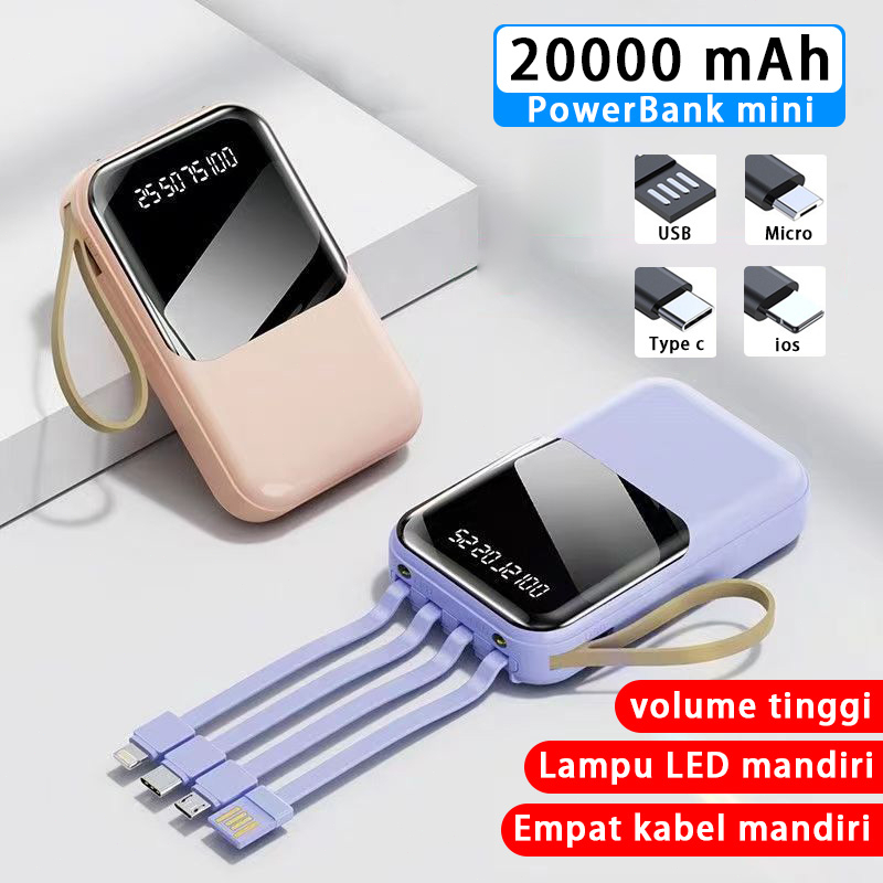 Jual Powerbank 20000 mAh mini size with 4 usb fast charging Lightweight ...