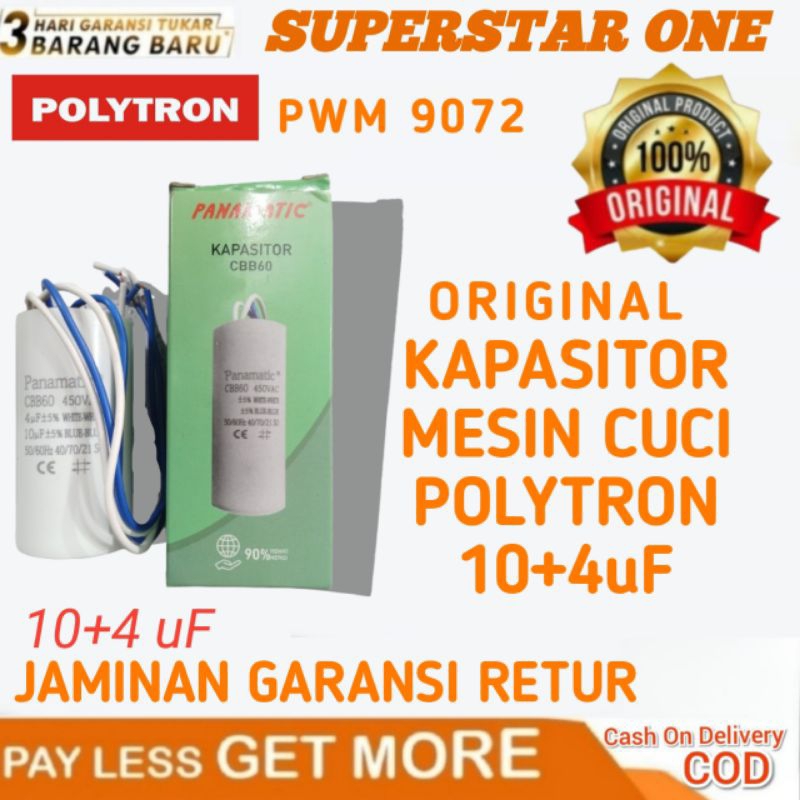 Jual Kapasitor Mesin Cuci Polytron PWM 9072 KAPASITOR 10+4uF | Shopee Indonesia