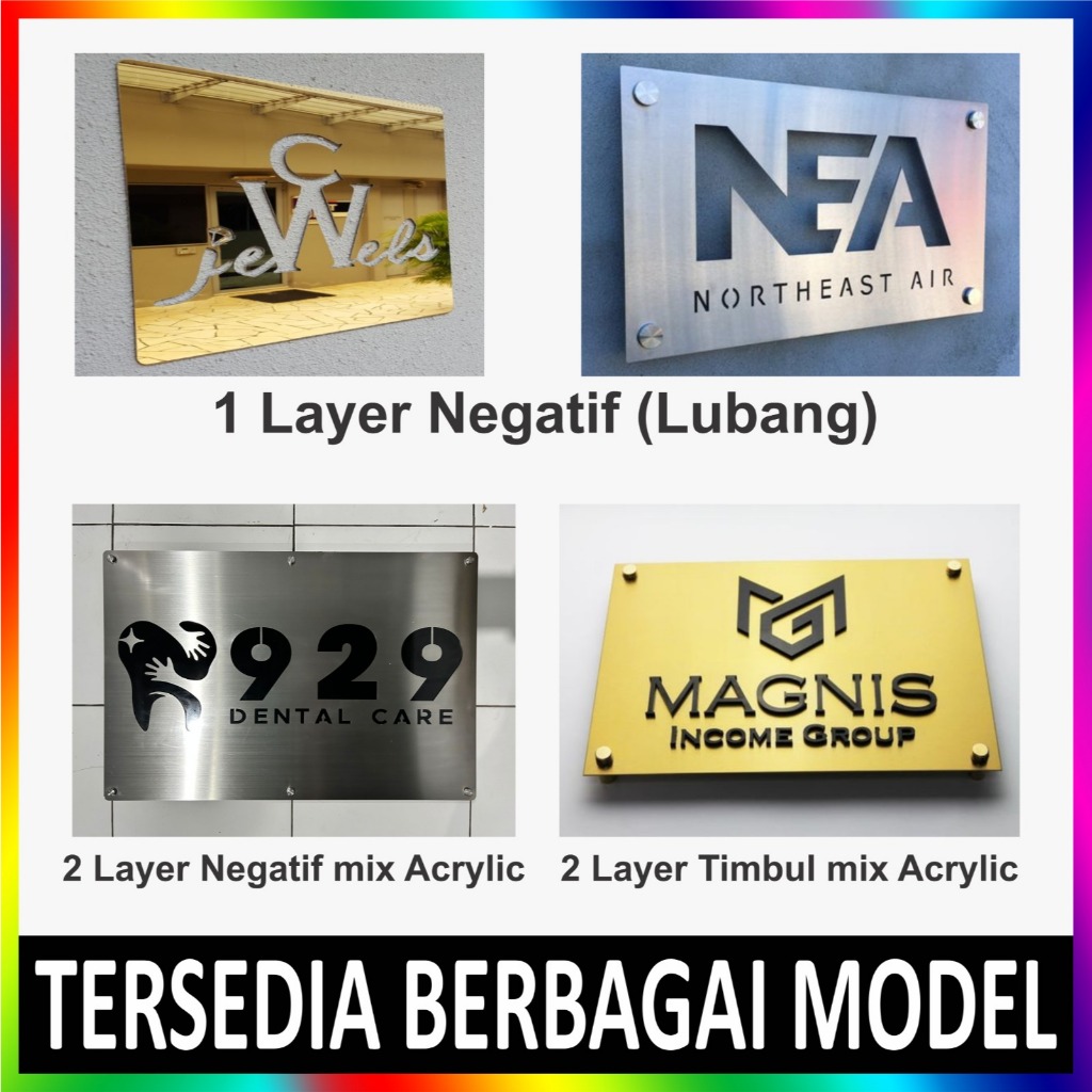 Jual Custom Papan Nama Usaha Logo Signage Stainless Steel Eksklusif ...