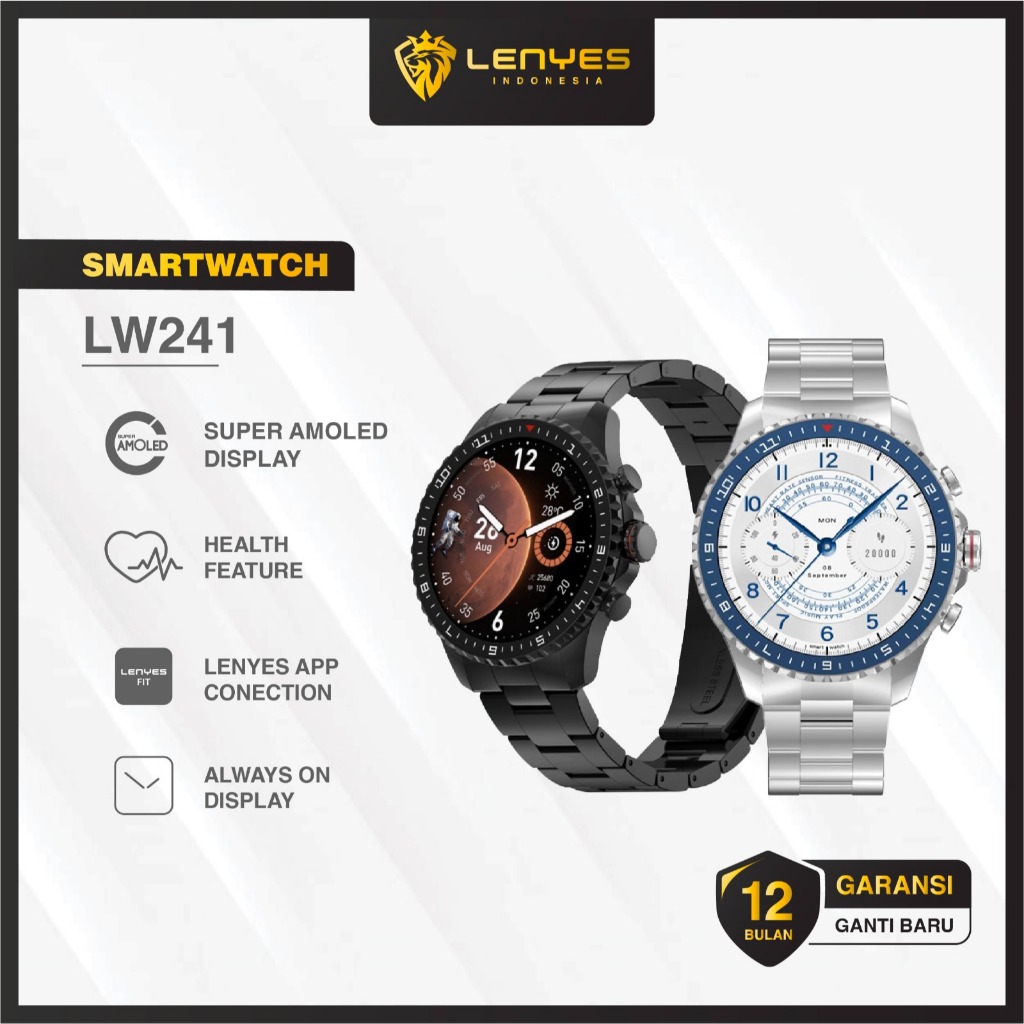 Jual LENYES LW241 Smartwatch 1.43" Amoled Sport Heart Blood Oxygen ...