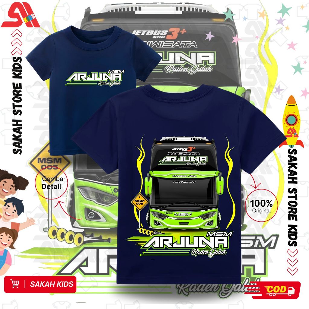 Jual SAKAH Kaos Anak BUS MANIA PARIWISATA MSM ARJUNA Bahan Katun Combed 30S | Shopee Indonesia