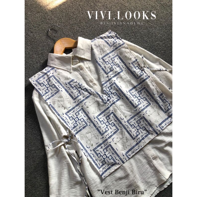 Jual VIVILOOKS-VEST BATIK PATTERN PREMIUM MODERN ETNIK KATUN OUTER ...