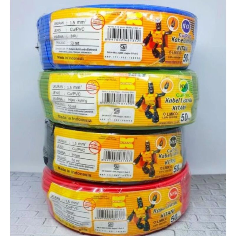Jual KABEL LISTRIK KITANI NYA 1×1,5 50M/MITER | Shopee Indonesia