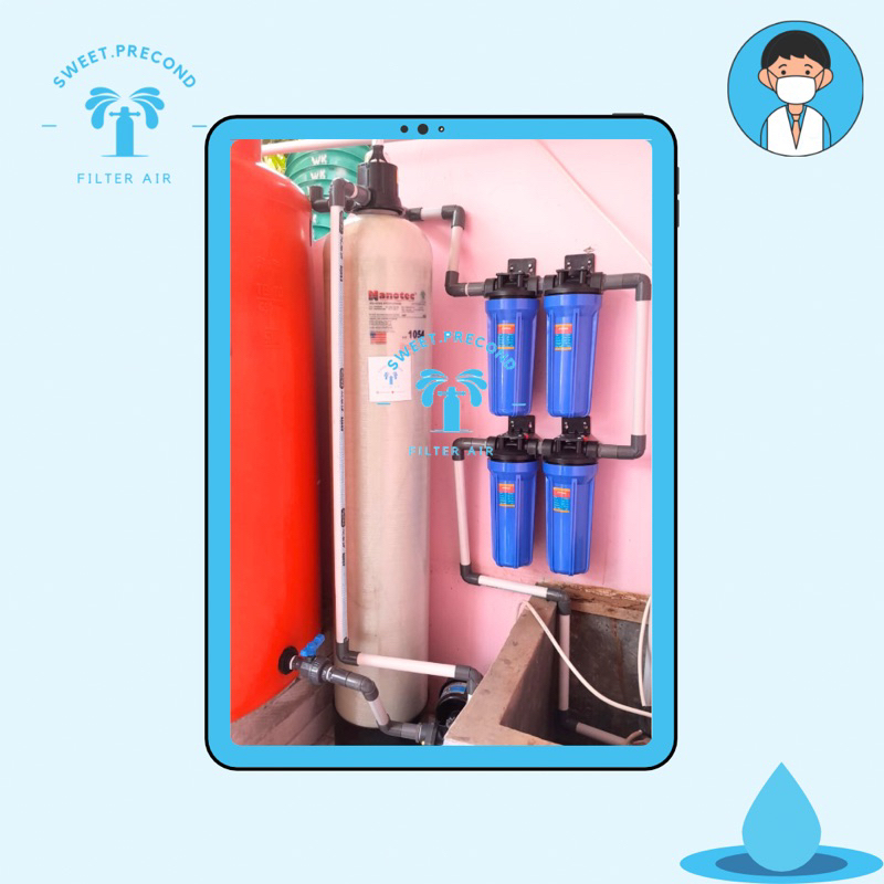 Jual FILTER AIR 1054" + Media + 4 Unit housing getridge | Shopee Indonesia