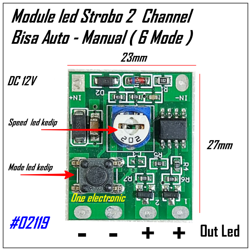 Jual Kit Module led Strobo berkedip 2 Channel Auto manual 6 Mode lampu ...